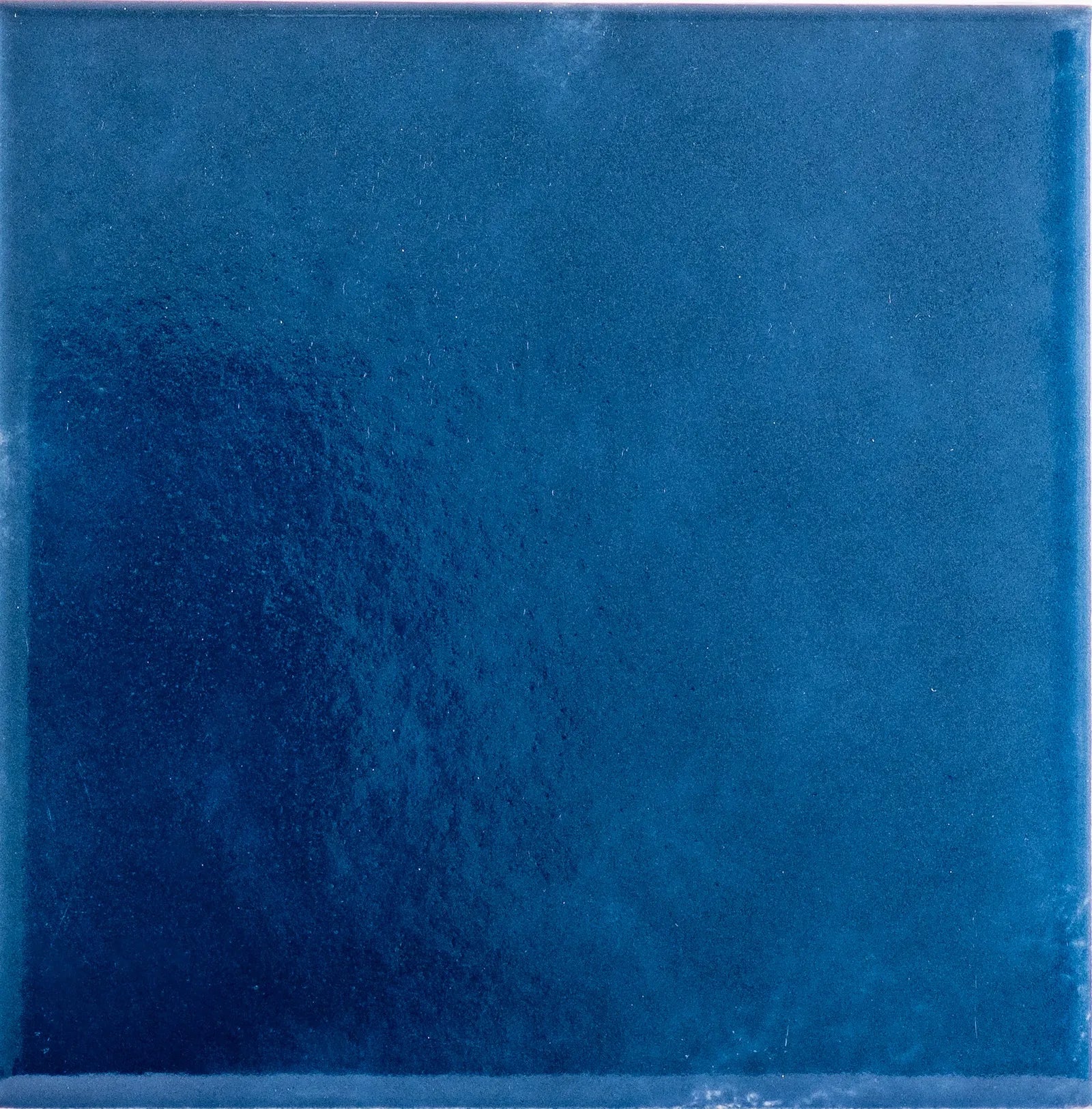 Traditional Hand-Painted Nord Azul Portuguese Tile, Glossy, 14x14 cm