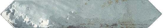 Picket Grunge Aqua Tile with Metal Effect, Glossy, 4.3x24.3 cm, 8 mm