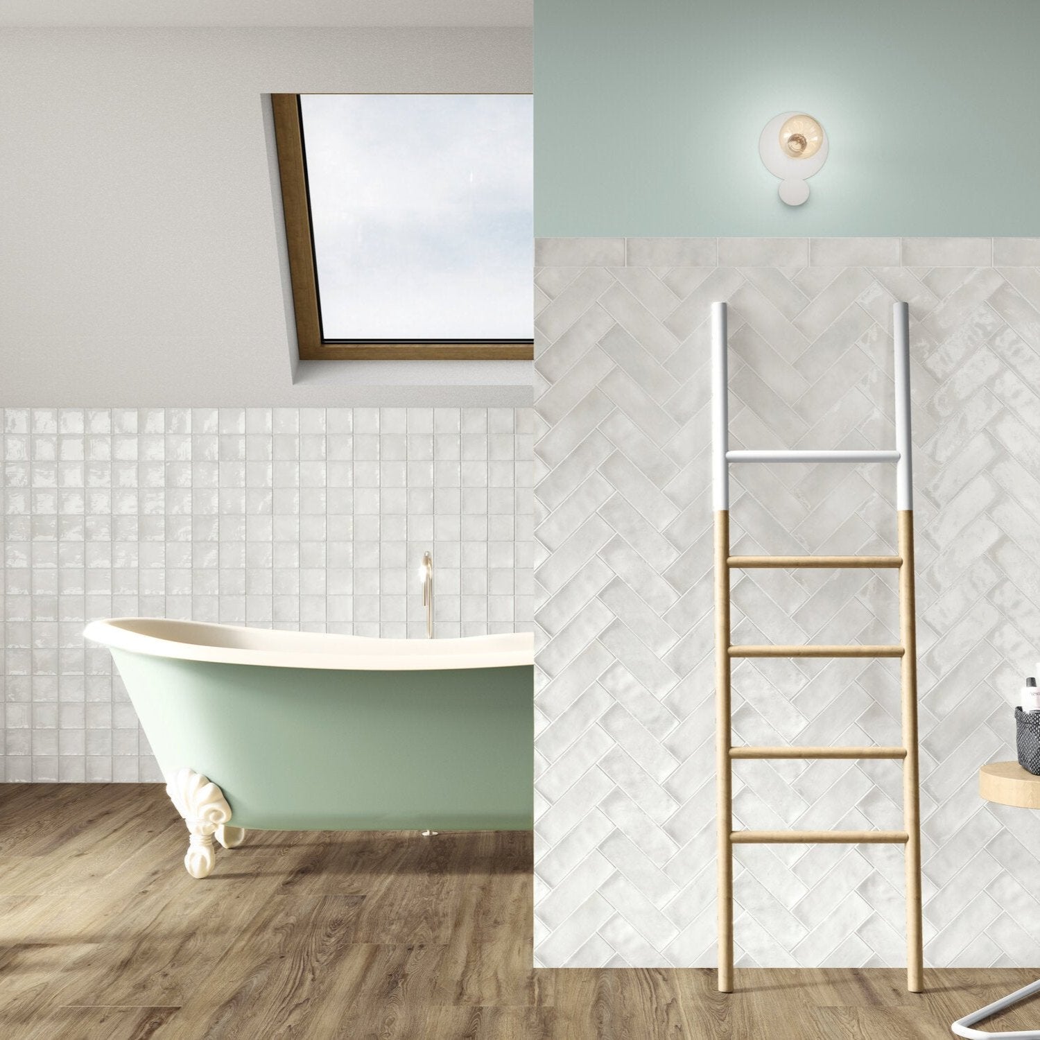 Seville Snow Tile, White, Glossy, 10x10 cm, 9 mm