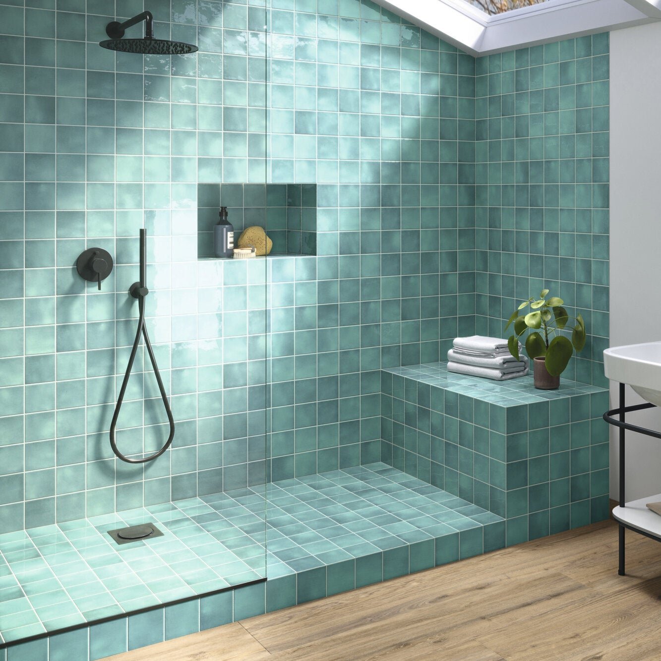 Seville Turquoise Tile, Glossy, 10x10 cm, 8 mm